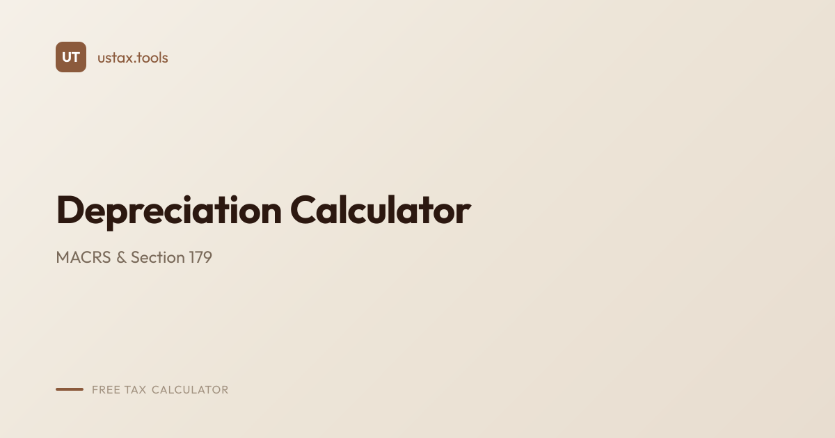 MACRS Depreciation Calculator 2025 & 2026 | §179 + 100% Bonus (OBBBA ...