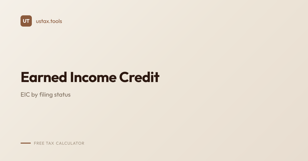 IRS EITC Calculator 2025 & 2026 — Earned Income Tax Credit up to $8,231 ...
