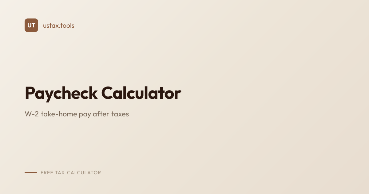 IRS Paycheck Calculator 2025 & 2026 — W-2 Take-Home with 6.2% SS to ...